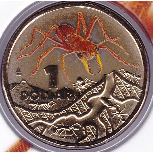 2014 $1 Pad Printed Coin Bright Bugs Series - Red Bull Ant Coin/Card