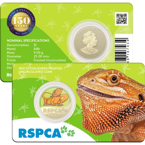 2021 $1 150th anniversary of the (RSPCA) Australia – Lizard Coloured ...