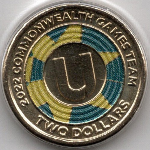 2022 $2 Commonwealth Games Australian Team Letter U Coin Uncirculated