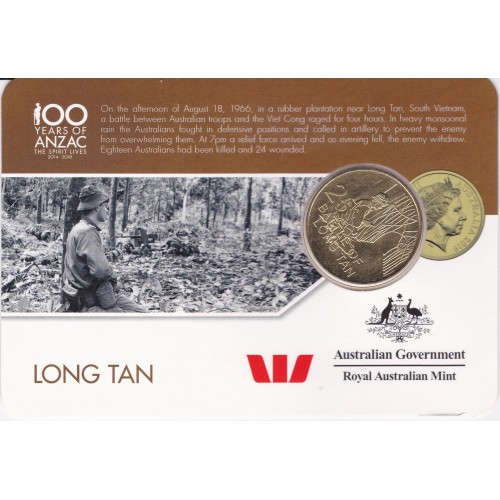 2016 25¢ Anzac To Afghanistan - Long Tan Carded/Coin