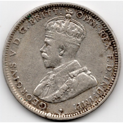 1921 * Shilling King George V Coat of Arms 92.5% Silver